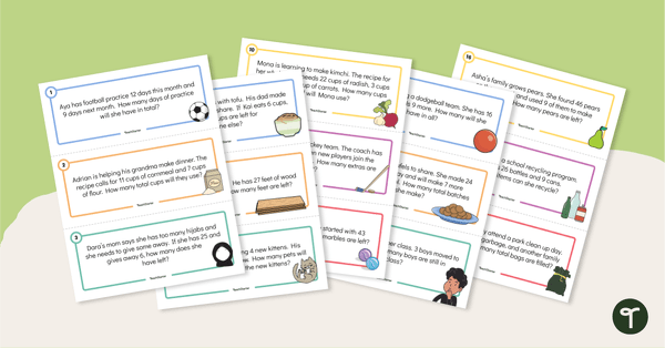 Addition And Subtraction Word Problem Teach Starter