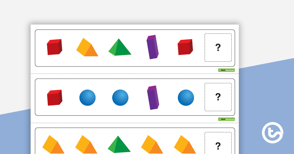 Pattern Activity Cards - Shapes | Teach Starter
