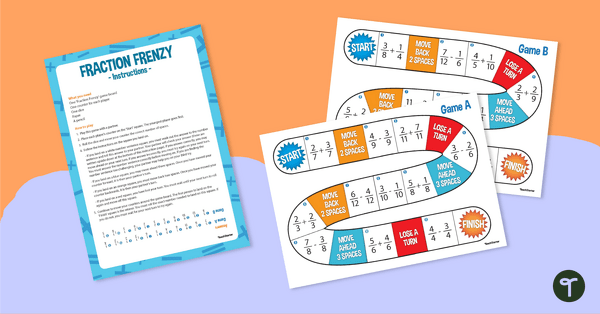 Fraction Frenzy Board Game Teach Starter