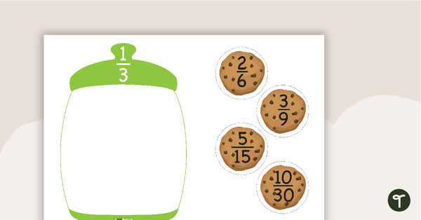 Equivalent Fractions - Cookie Jar Sorting Activity | Teach Starter