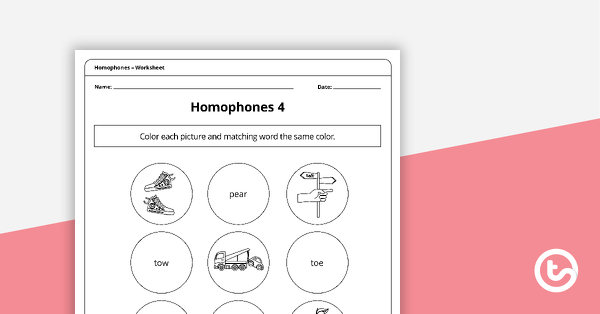 Homophones Practice Pack - Part 1 | Teach Starter