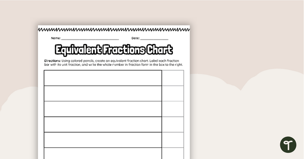 Equivalent Fraction Worksheet Teach Starter