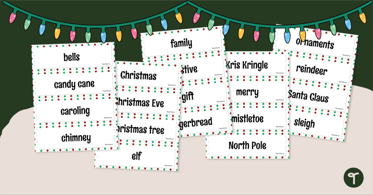 Christmas Word Wall Vocabulary Teach Starter