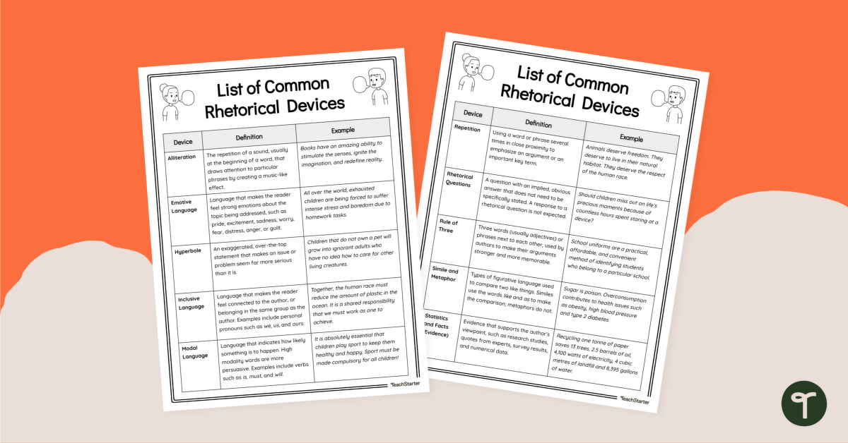 Rhetorical Devices Examples PDF Rhetorical Devices English