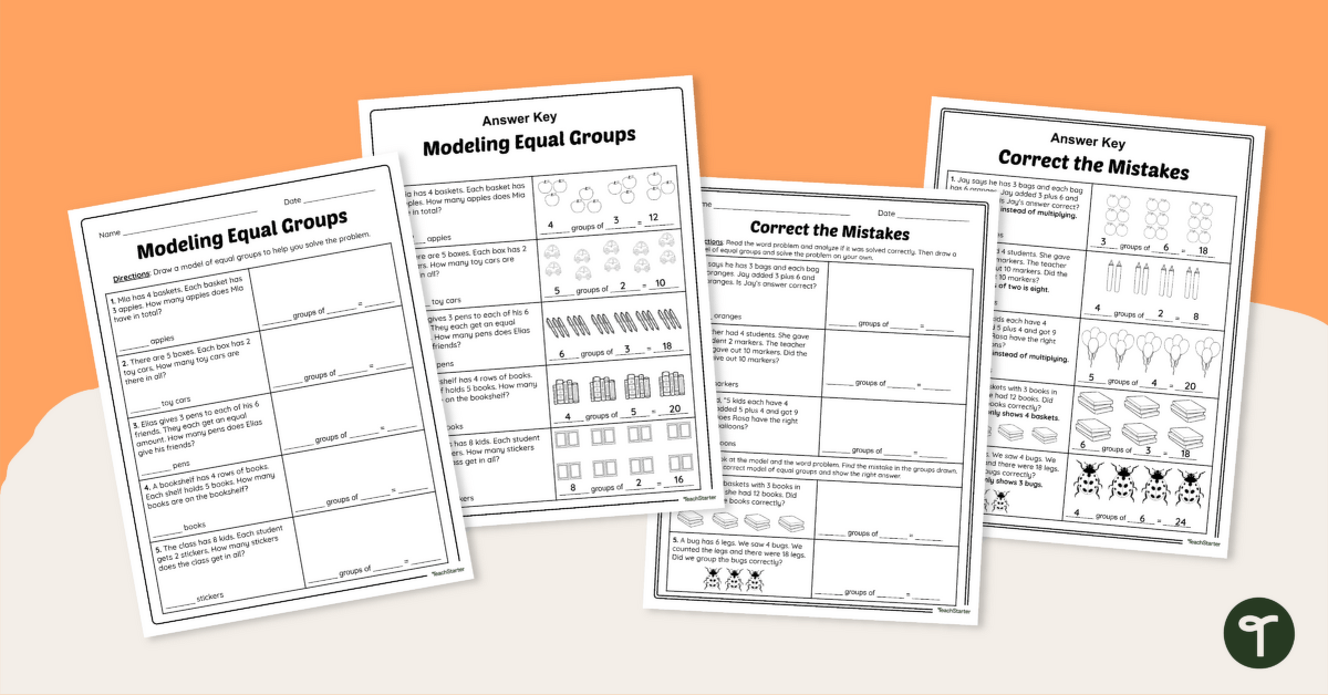 Multiplication Equal Groups Worksheets | Teach Starter