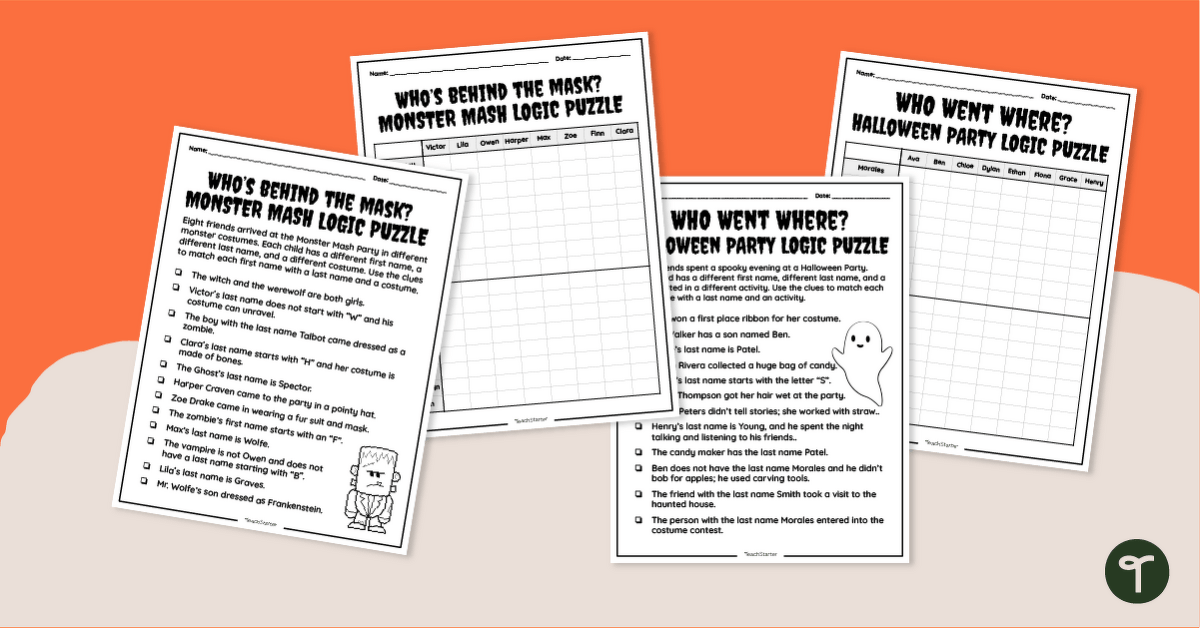 Halloween Logic Puzzles | Teach Starter