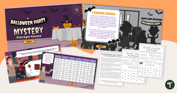 Halloween Escape Room - The Missing Treat Mystery - Multiplication and ...