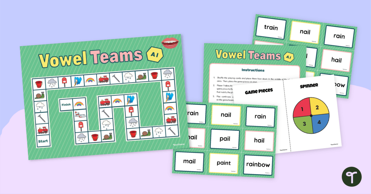 'AI' Diphthong Vowel Team Board Game | Teach Starter
