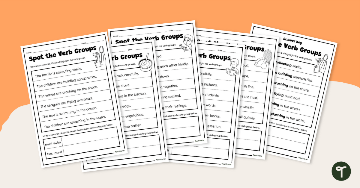 Verb Groups Worksheet Pack | Teach Starter