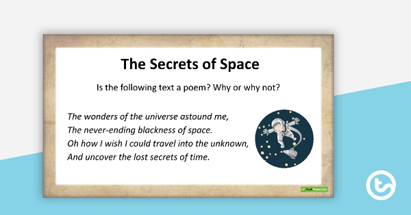 Elements of Poetry PowerPoint - Grade 5 and Grade 6 | Teach Starter