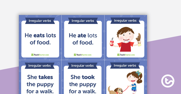 Simple Present and Past Tense Matchup Cards - Irregular Verbs | Teach ...