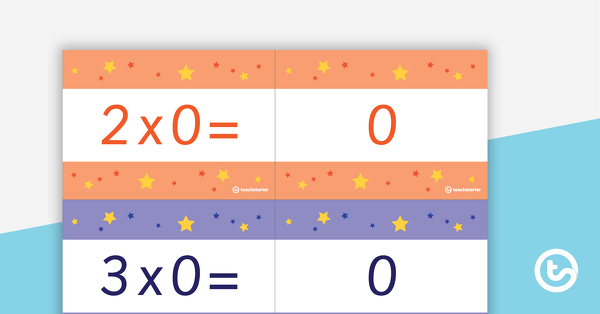 0 - 12 Multiplication Flashcards - Stars | Teach Starter