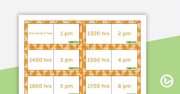 12- and 24- Hour Time Dominoes | Teach Starter
