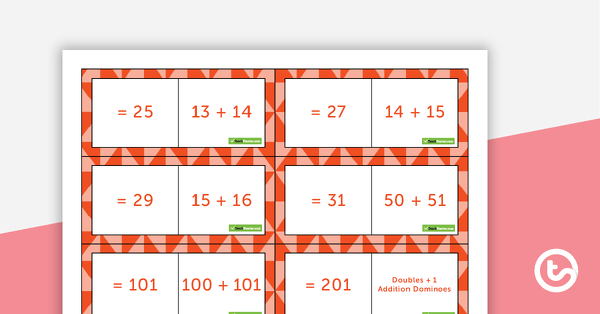 Double +1 Addition Dominoes | Teach Starter
