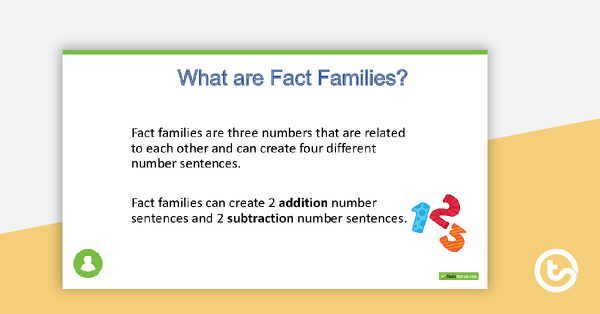 Addition and Subtraction Fact Families PowerPoint | Teach Starter