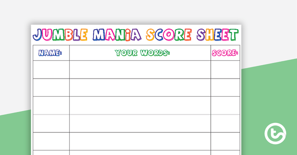 Jumble Mania - Star Letters with Blends | Teach Starter