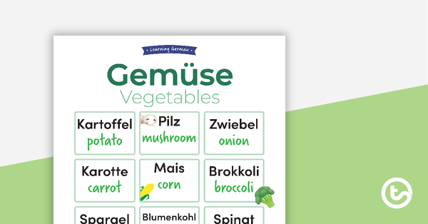 Vegetables – German Language Poster | Teach Starter