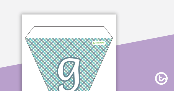 Green Tartan - Letters and Numbers Bunting | Teach Starter
