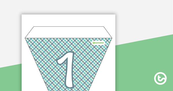 Green Tartan - Letters and Numbers Bunting | Teach Starter