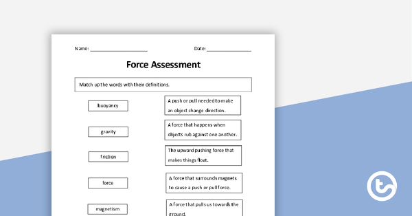 Forces Assessment | Teach Starter