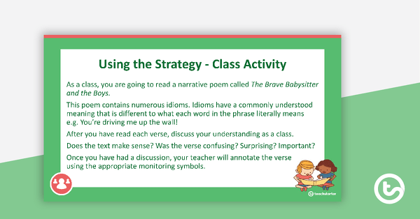 Reading Comprehension Strategies PowerPoint - Monitoring | Teach Starter