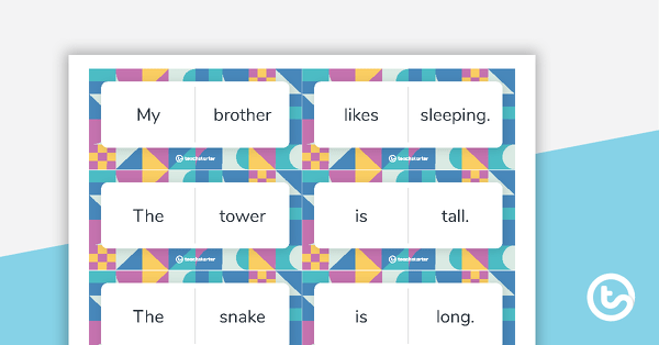 Simple Sentence Dominoes (Version 3) | Teach Starter