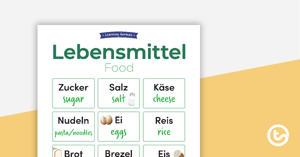 Food – German Language Poster | Teach Starter