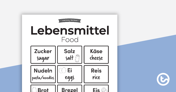 Food – German Language Poster | Teach Starter