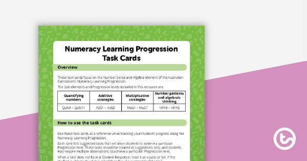 Guided Maths Groups – National Numeracy Learning Progression – Task ...