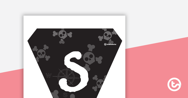 Pirates (Black) - Letters and Number Bunting | Teach Starter