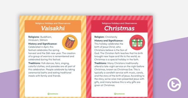 Religious Holidays and Observances – Posters | Teach Starter