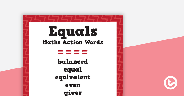 Maths Action Words - Addition, Subtraction, Multiplication, Division ...