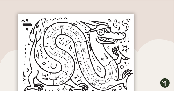 Division Dragon – Worksheet | Teach Starter