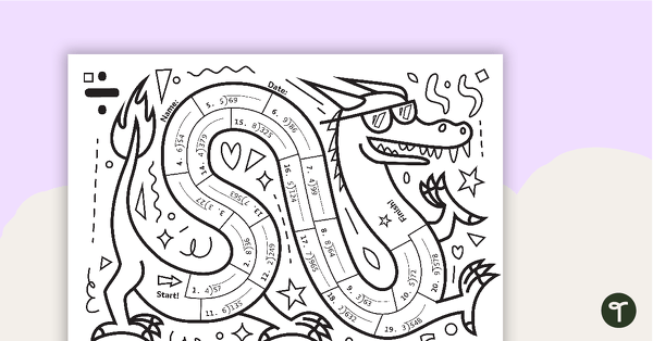 Division Dragon – Worksheet | Teach Starter