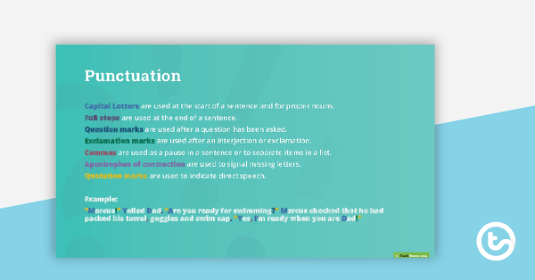 Everyday Grammar Punctuation Warm Ups - Middle Years Interactive ...