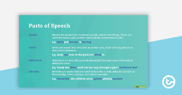 Everyday Grammar Parts of Speech Warm Ups - Middle Years Interactive ...