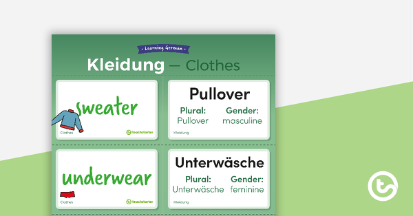 Clothes – German Language Flashcards | Teach Starter