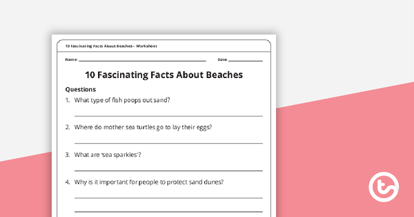 10 Fascinating Facts About Beaches – Comprehension Worksheet | Teach ...
