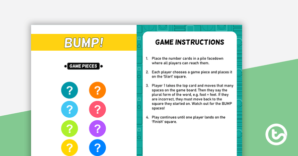 BUMP! Irregular Plural Nouns – Board Game | Teach Starter