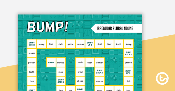 BUMP! Irregular Plural Nouns – Board Game | Teach Starter