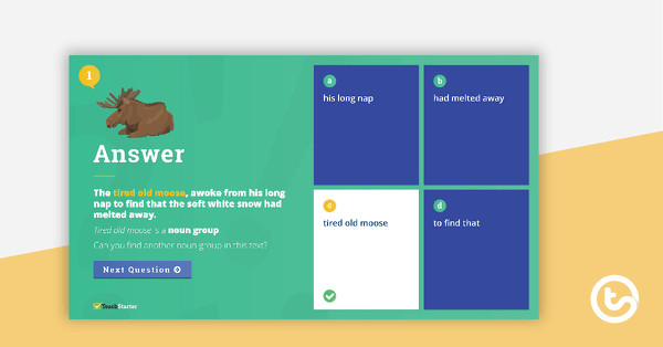 Everyday Grammar Parts of Speech Warm Ups - Upper Years Interactive ...