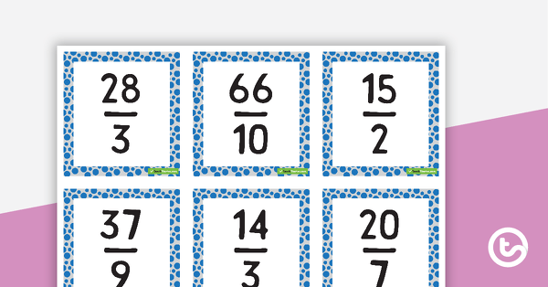 Improper Fractions Cards | Teach Starter