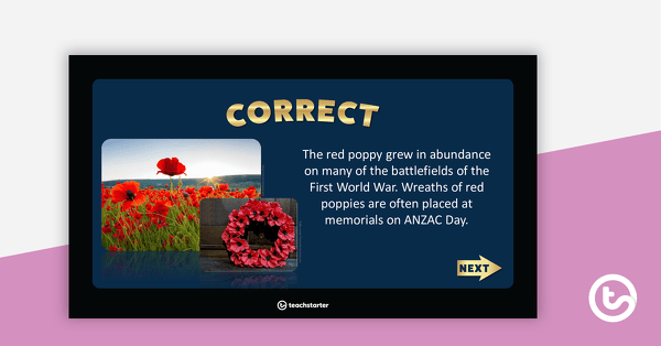 Anzac Day Multiple Choice Quiz – PowerPoint | Teach Starter