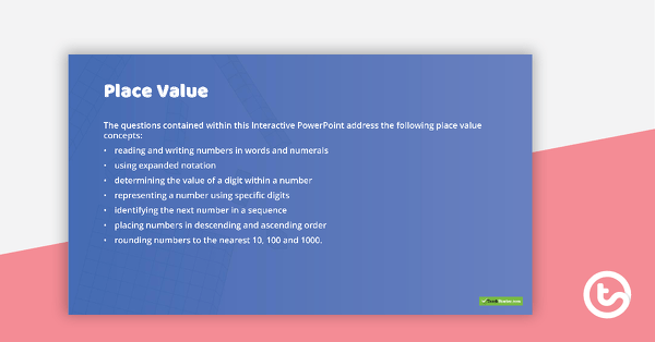 4-Digit Place Value Warm Up - Interactive PowerPoint | Teach Starter