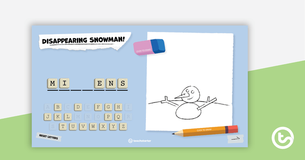 Disappearing Snowman (Hangman Alternative) | Teach Starter Disappearing Snowman (Hangman Alternative) | Teach Starter