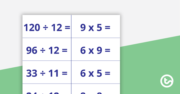 Multiplication and Division - Bingo Game - V1 | Teach Starter