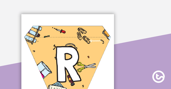 Orange Science Themed - Letters and Numbers Bunting | Teach Starter