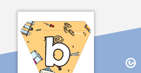 Orange Science Themed - Letters and Numbers Bunting | Teach Starter