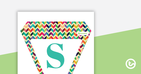 Bright Chevron - Letters and Numbers Bunting | Teach Starter