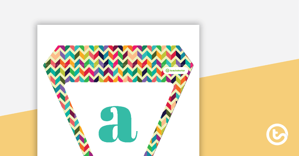 Bright Chevron - Letters and Numbers Bunting | Teach Starter